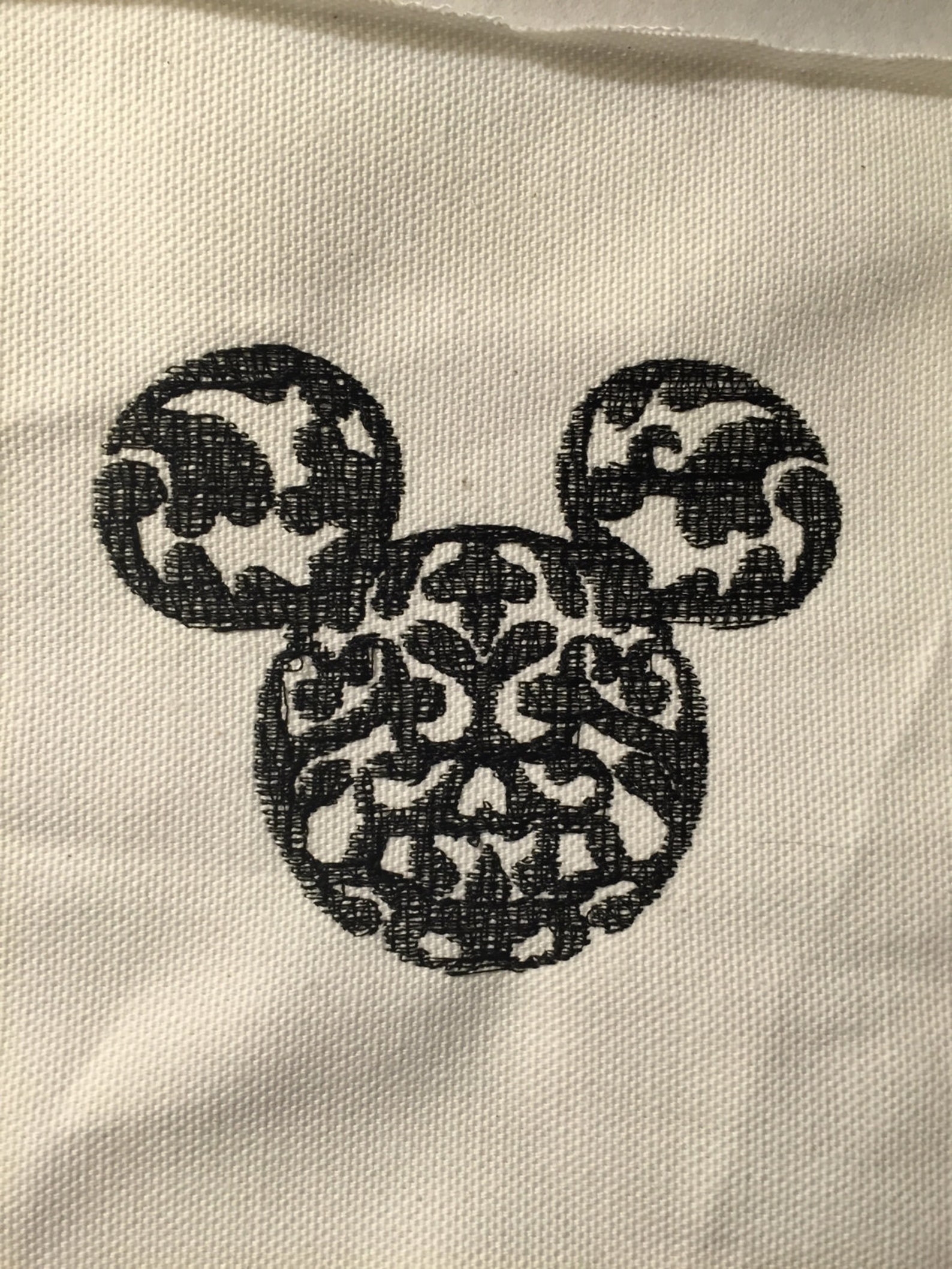 Damask Hidden Mickey Head Embroidery Pattern - Etsy
