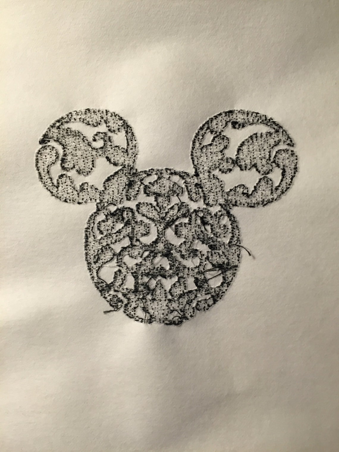 Damask Hidden Mickey Head Embroidery Pattern - Etsy