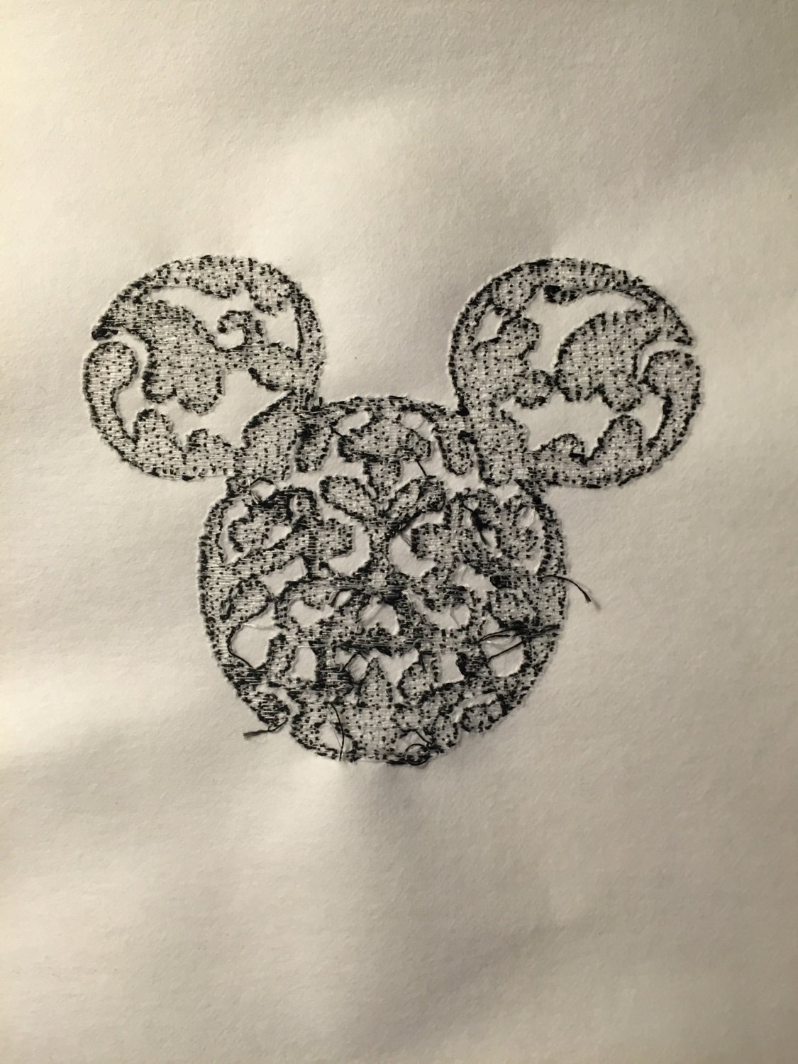 Damask Hidden Mickey Head Embroidery Pattern - Etsy