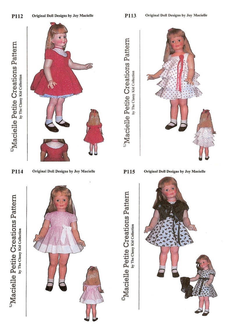 Patti Playpal Dress Patterns Set B PDF - Etsy