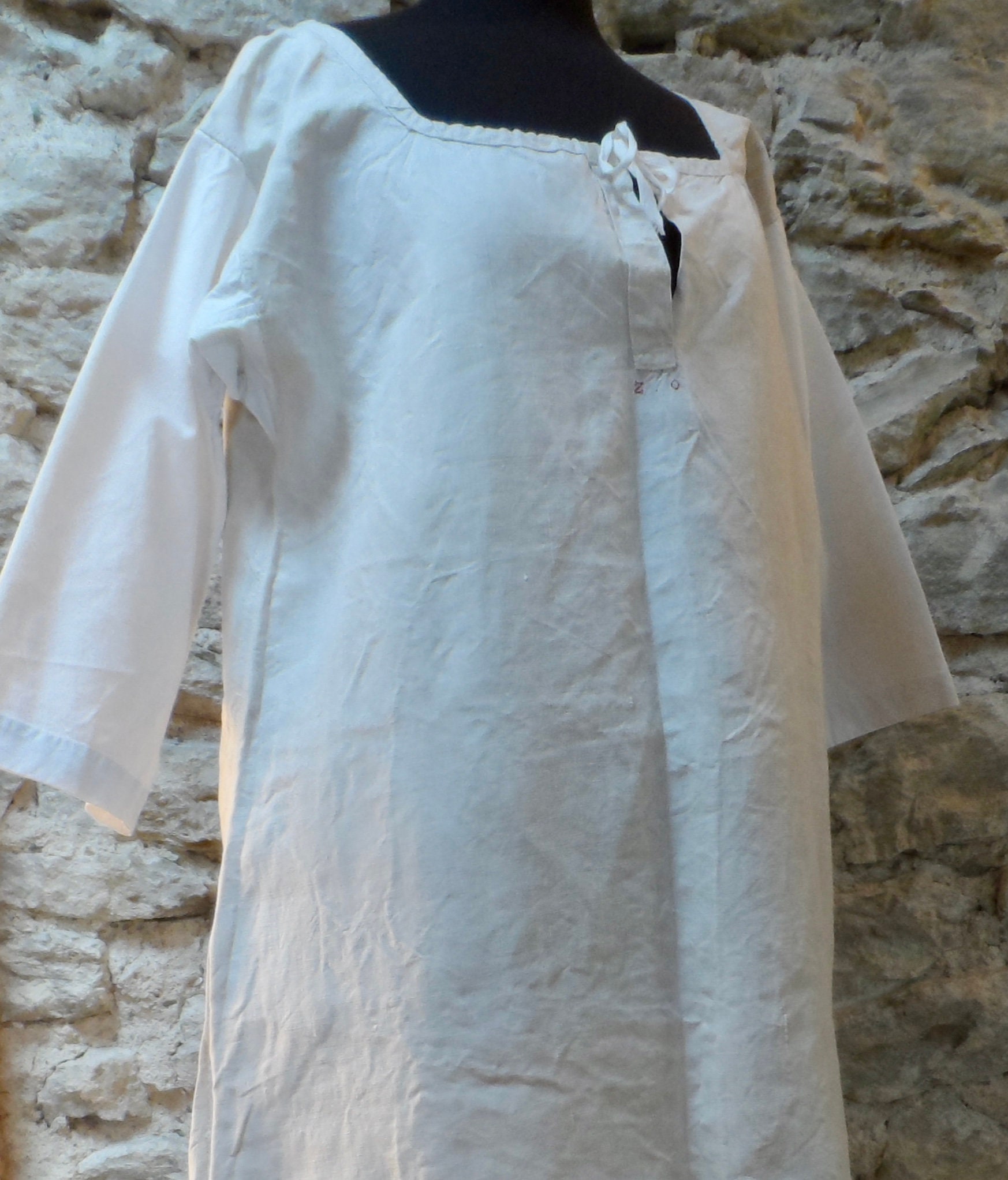 Large Antique Nightgown Monogram Z.O. French Chemise 1800s | Etsy