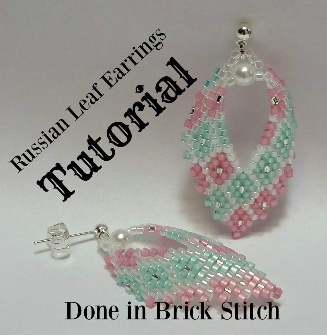 Russian Leaf Earrings TUTORIAL done in Brick Stitch | Etsy
