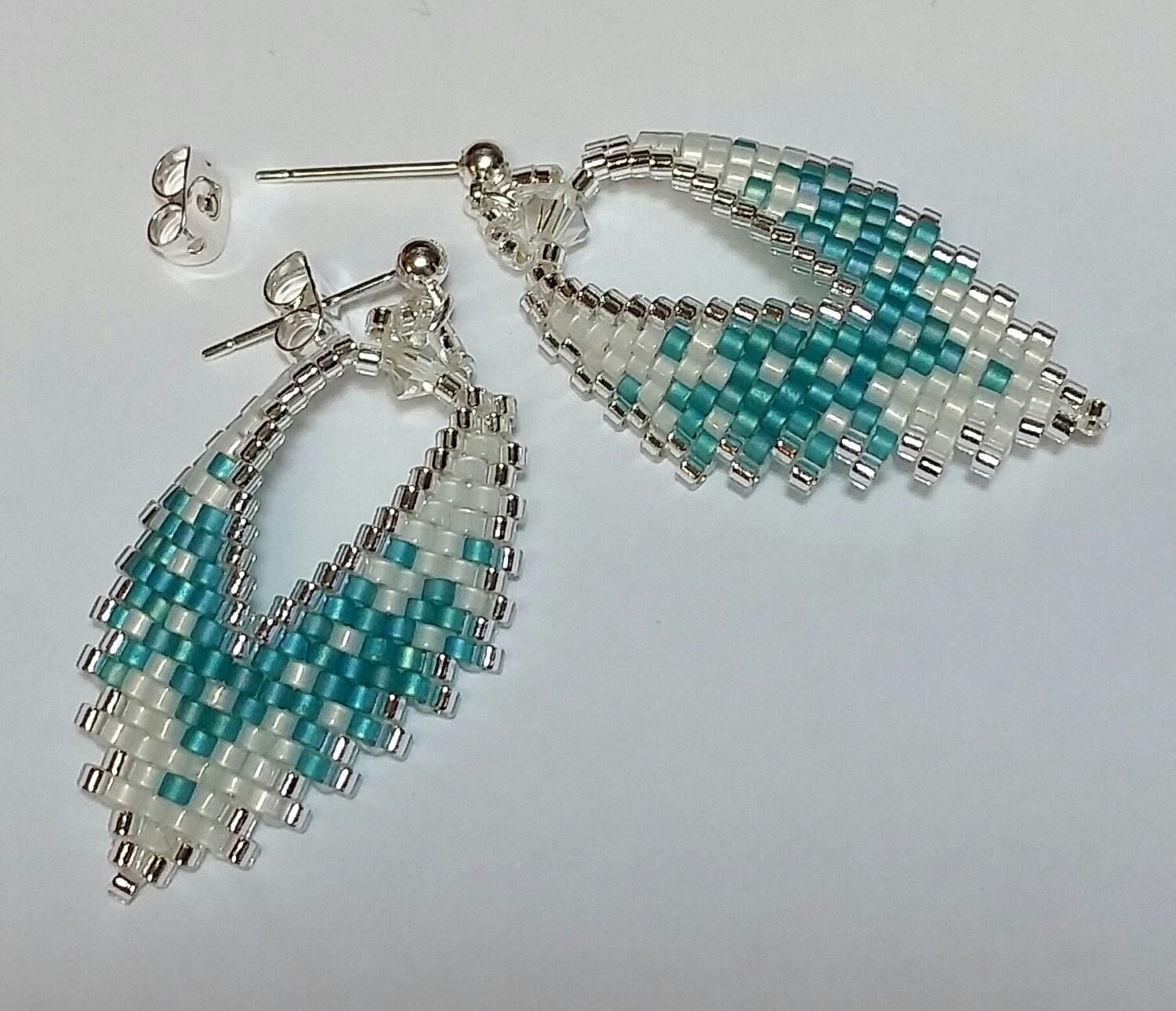 Russian Leaf Earrings, TUTORIAL, Done in Brick Stitch - Etsy