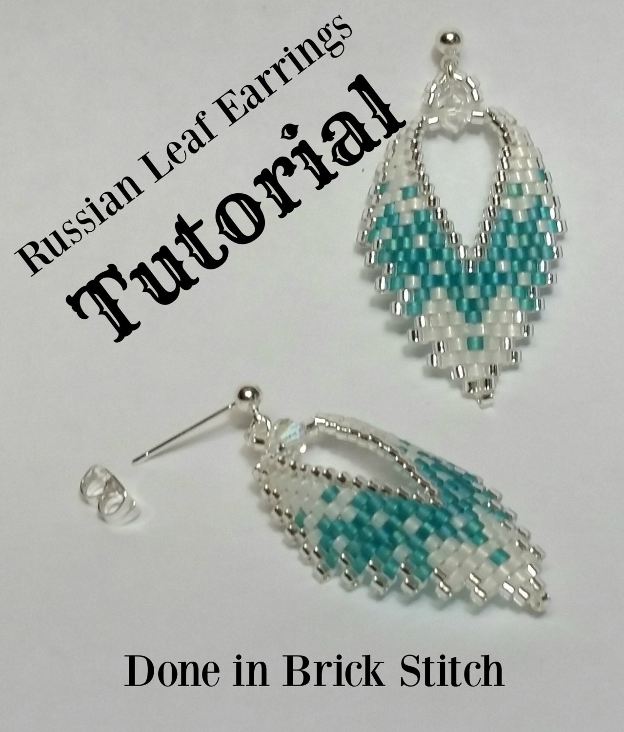 Russian Leaf Earrings, TUTORIAL, Done in Brick Stitch - Etsy