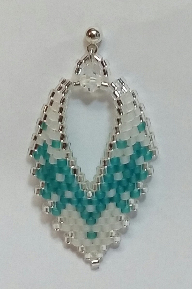 Russian Leaf Earrings, TUTORIAL, Done in Brick Stitch - Etsy