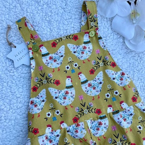 Kids Chicken Overalls, Dungarees, Farm Theme Party, Barn Yard Romper ...