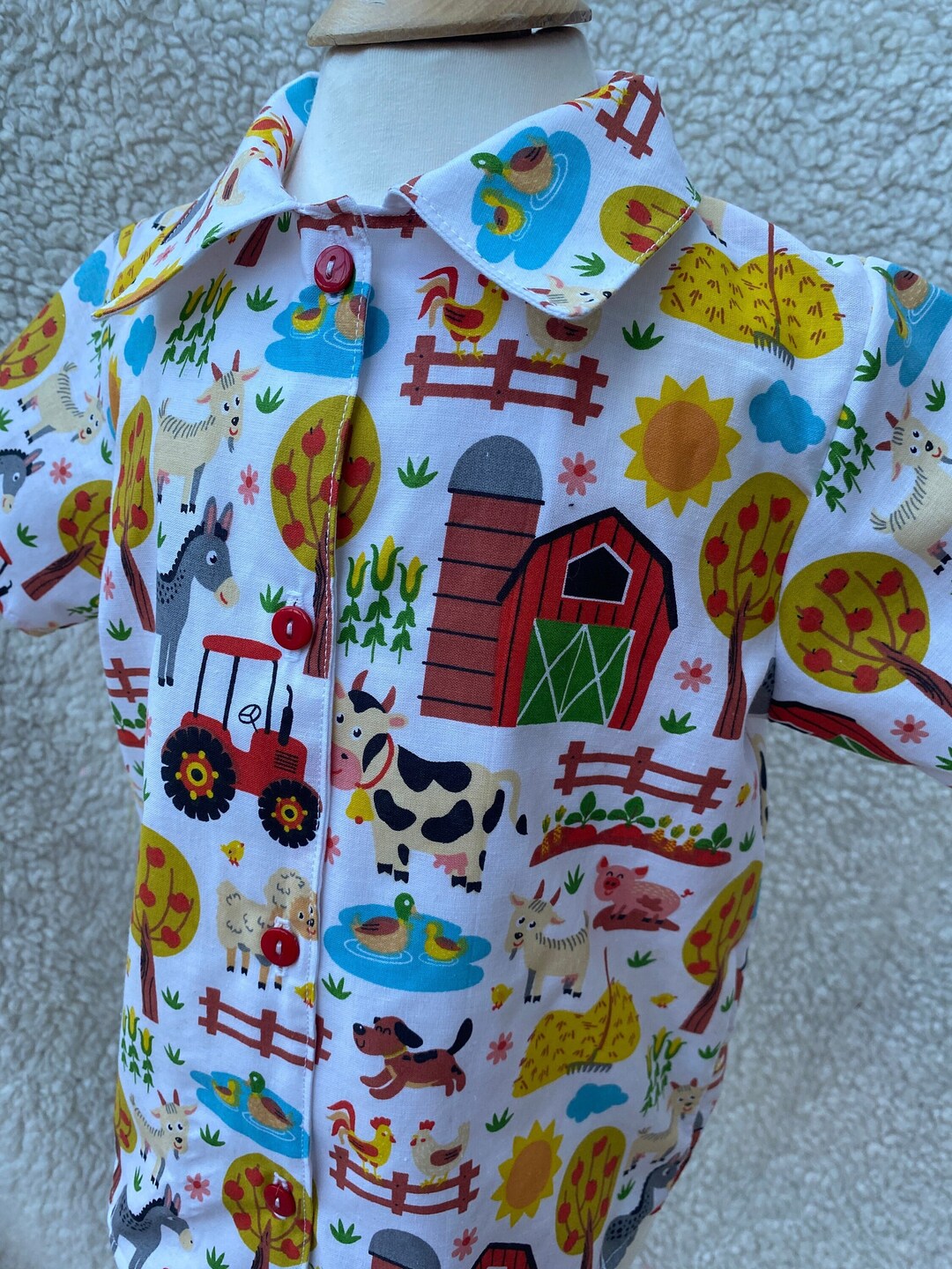 Boys Farm Shirt, Barn Yard Party Outfit, Kids Farm Themed Birthday ...