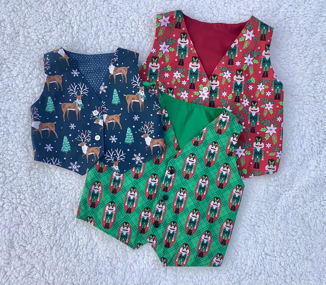 Waistcoat and Bow Tie Set, Boys Christmas Vest, Smart Festive Outfits ...
