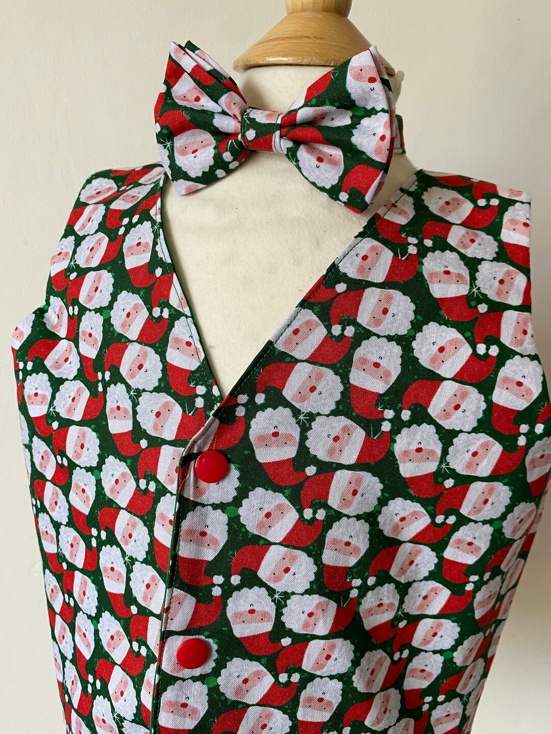 Christmas Waistcoat, Santa Bow Tie Set, Toddler Boys Christmas Vest Tie ...
