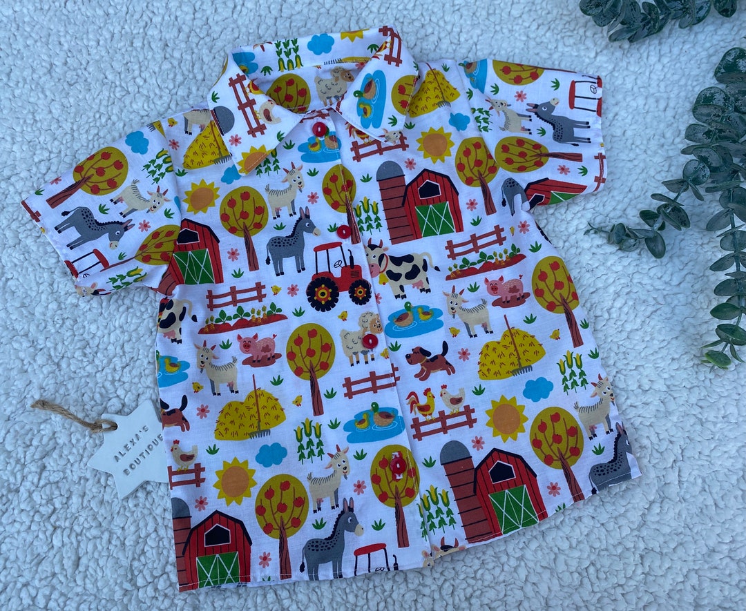 Boys Farm Shirt, Barn Yard Party Outfit, Kids Farm Themed Birthday ...