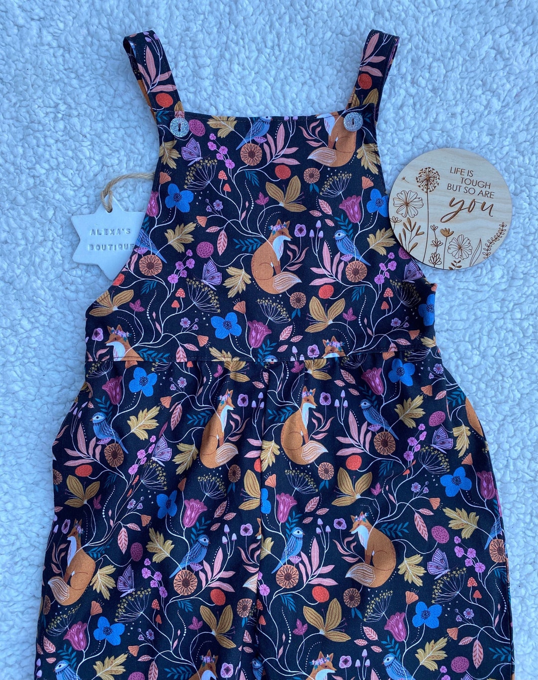 Girls Handmade Fox Dungarees, Woodland Fox Overalls, Girls Forest ...