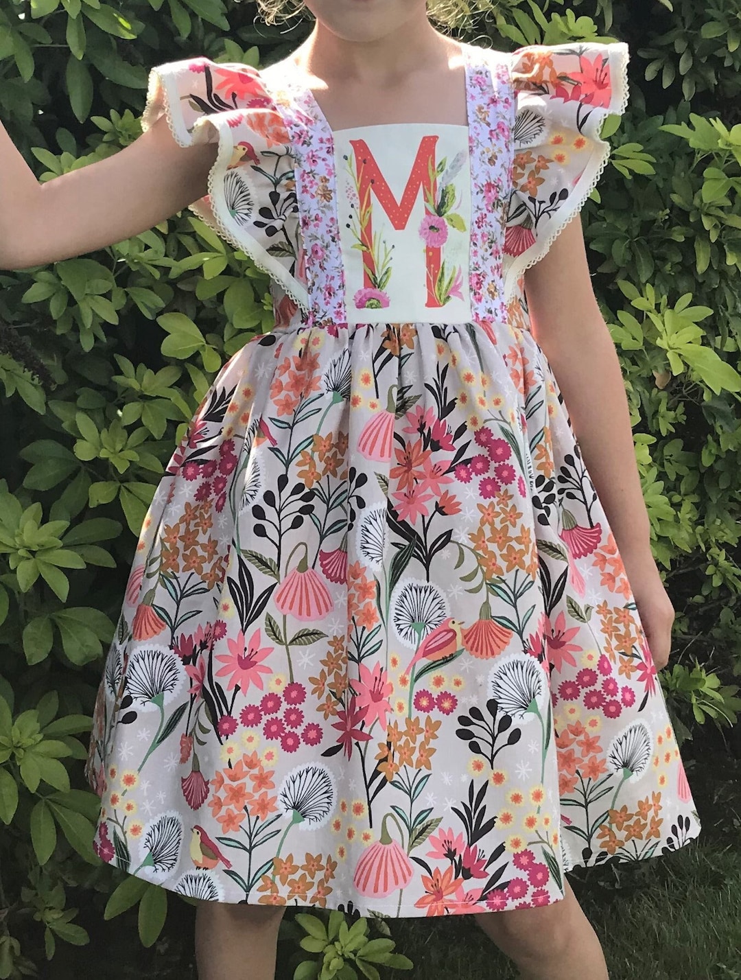 Girls Special Occasion Floral Dress, Handmade Personalised Girls ...