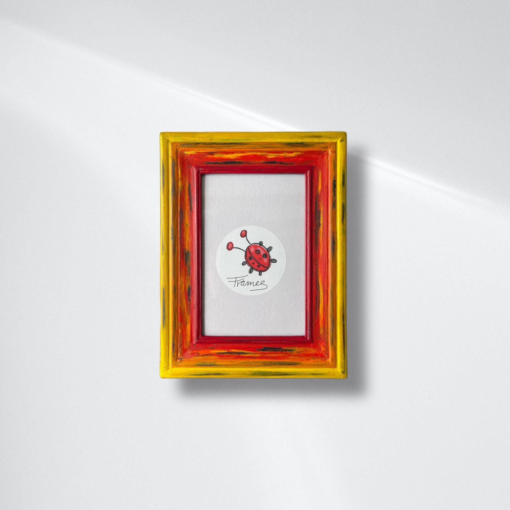 HAND PAINTED Photo Frame Wooden Picture Frame One of A Kind Sustainable ...