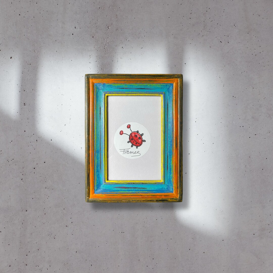 HAND PAINTED Photo Frame Wooden Picture Frame One of A Kind - Etsy