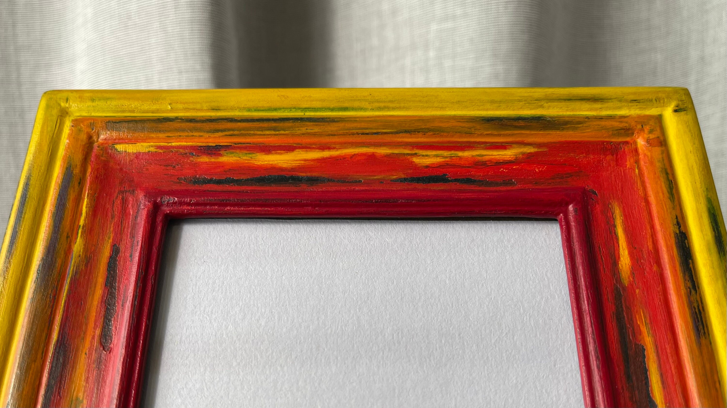 HAND PAINTED Photo Frame Wooden Picture Frame One of A Kind Sustainable ...