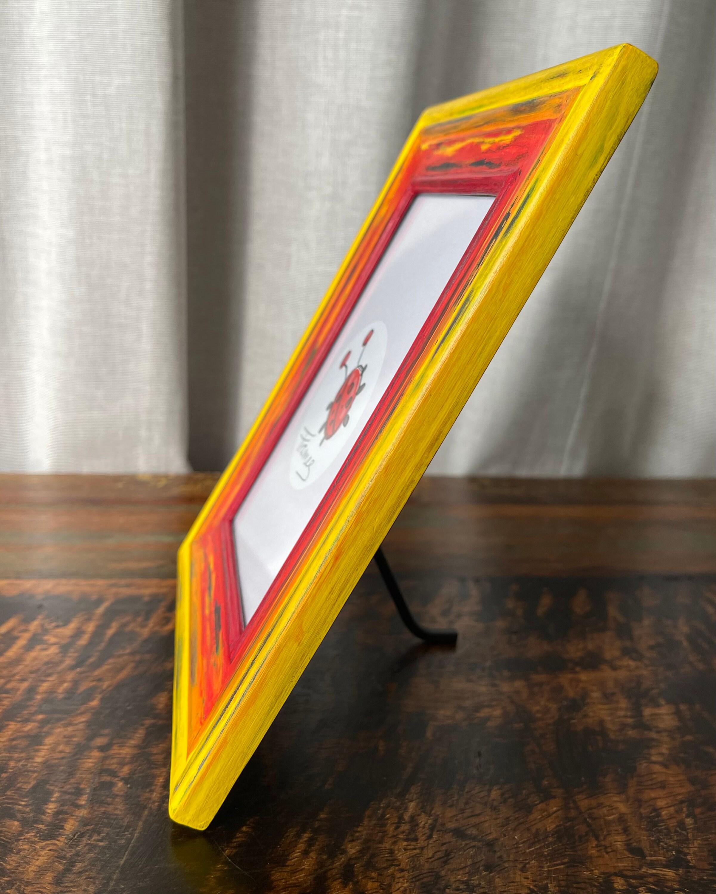 HAND PAINTED Photo Frame Wooden Picture Frame One of A Kind Sustainable ...