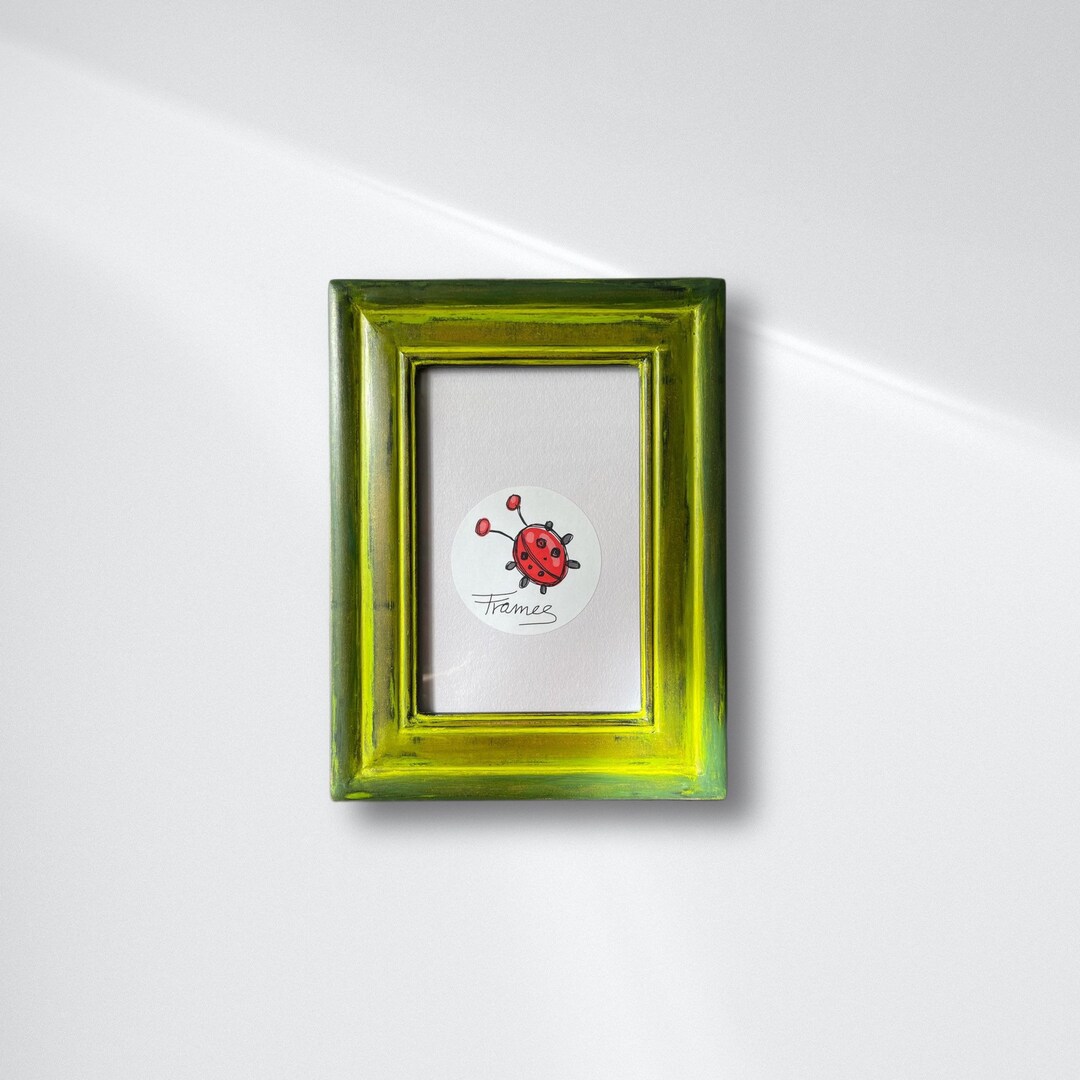 HAND PAINTED Photo Frame Wooden Picture Frame One of A Kind Sustainable ...