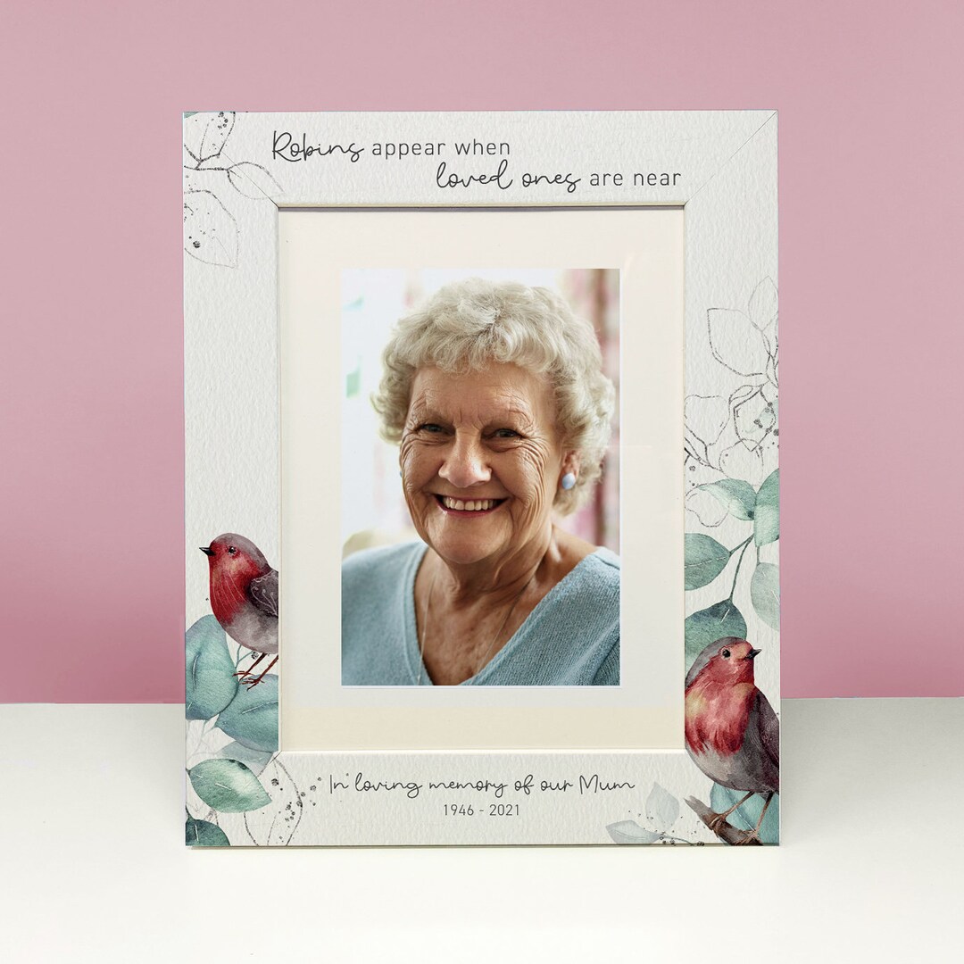 In Memory Robin Photo Frame Keepsake Personalised Christmas Photo Frame ...