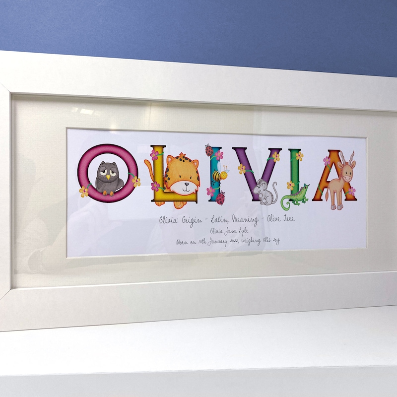 Baby Name Print Frames - Etsy UK