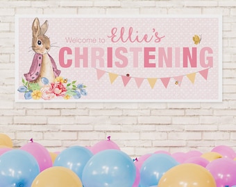 Flopsy Rabbit Personalised Welcome Sign Christening Sign, Baptism Kids ...