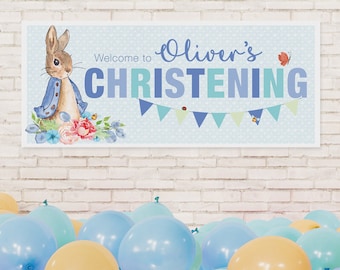 Flopsy Rabbit Personalised Welcome Sign Christening Sign, Baptism Kids ...