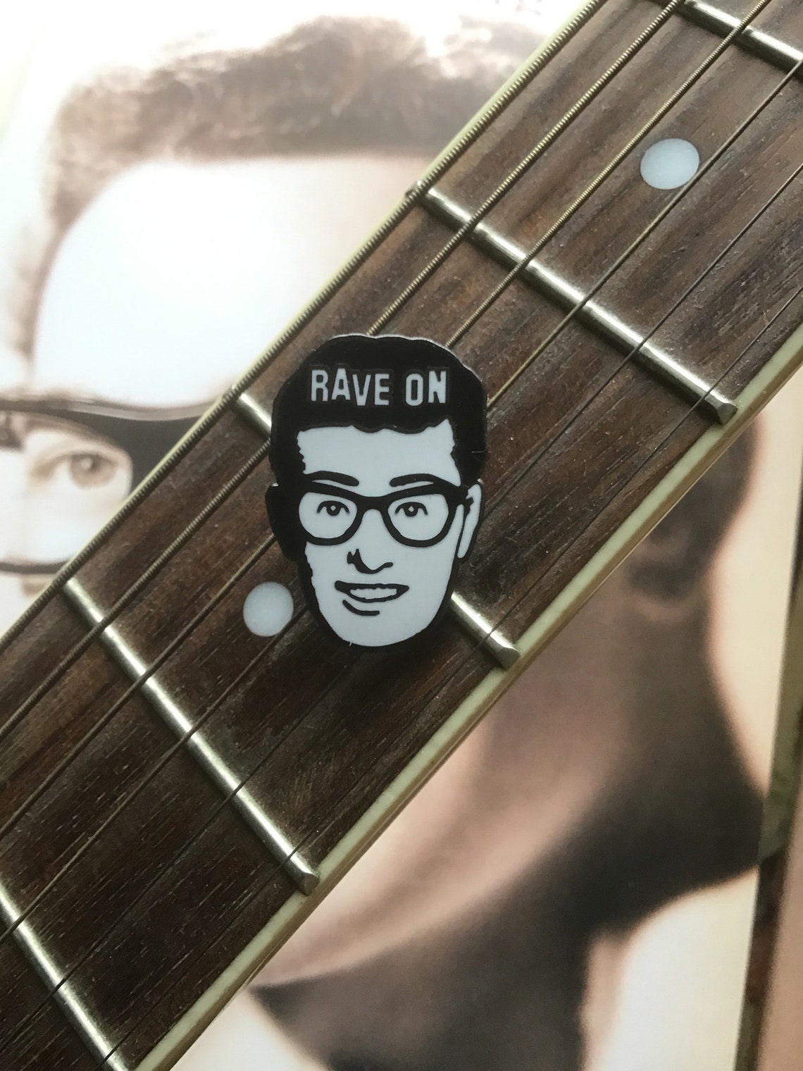 Buddy Holly Enamel Pin Badge. Seriously Smart Black Metal Pin. | Etsy