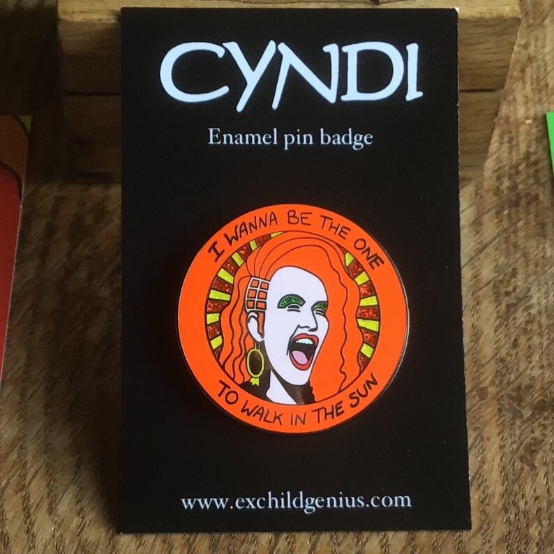 Cyndi Lauper Glitter Pin Stunning Full Colour Enamel Pin - Etsy UK
