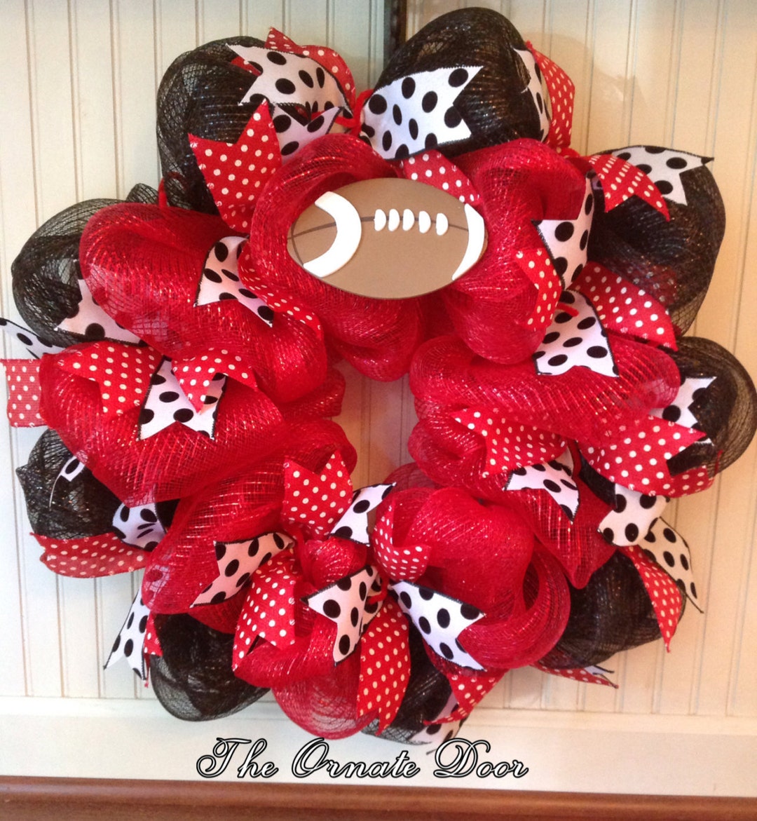Deco Mesh Sports Wreath, Football Wreath, Basketball Wreath, Baseball ...