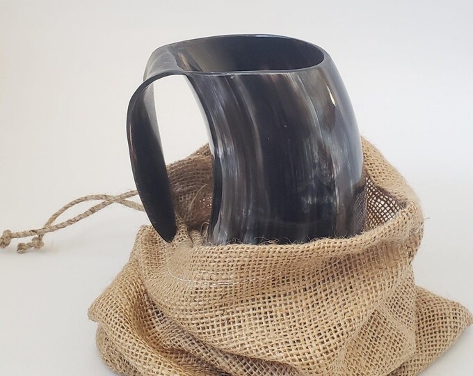 Horn Mug Viking Style, Tankard , Drinking Horn Mug, Mead Mug, 16 Oz, 24 ...