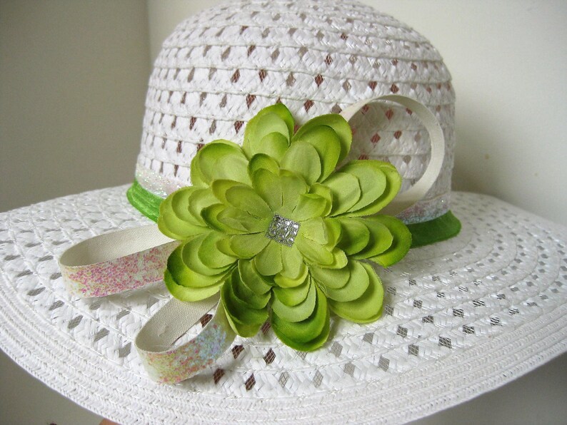 Toddler Girls Easter Bonnet Floppy Straw Hat Glitzy Rhinestone - Etsy