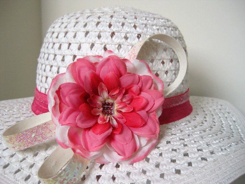 Toddler Girls Easter Bonnet Floppy Straw Hat Glitzy Rhinestone - Etsy