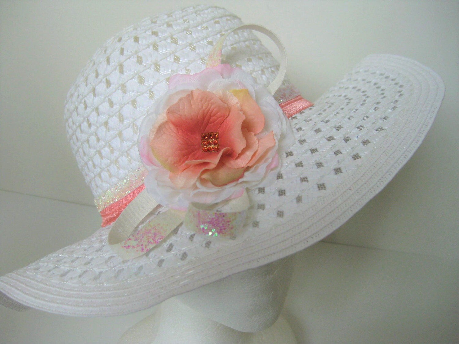 Toddler Girls Easter Bonnet Floppy Straw Hat Glitzy Rhinestone - Etsy