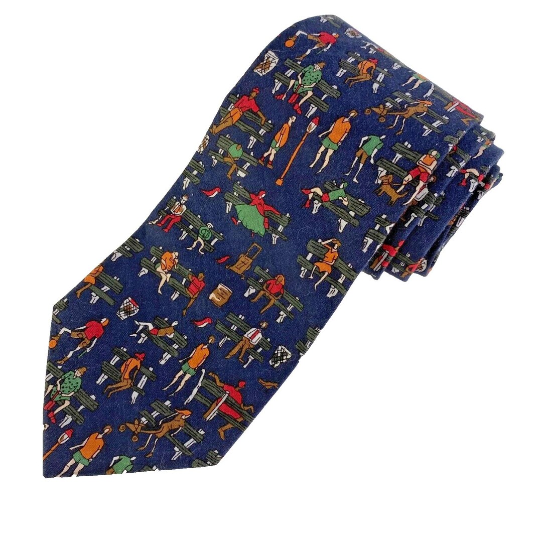 Tango by MAX RAAB Mens Tie Novelty Print Navy at the Park Cotton ...