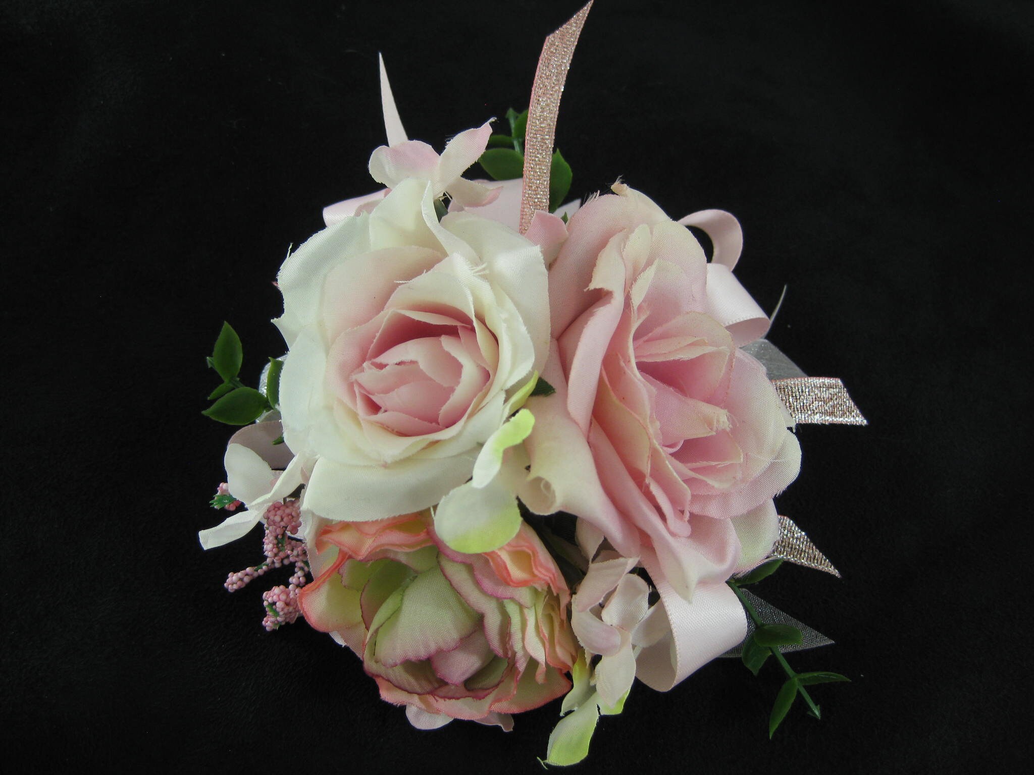 Wedding Prom Blush Light Pink Cream Roses Silk Flower Wrist - Etsy