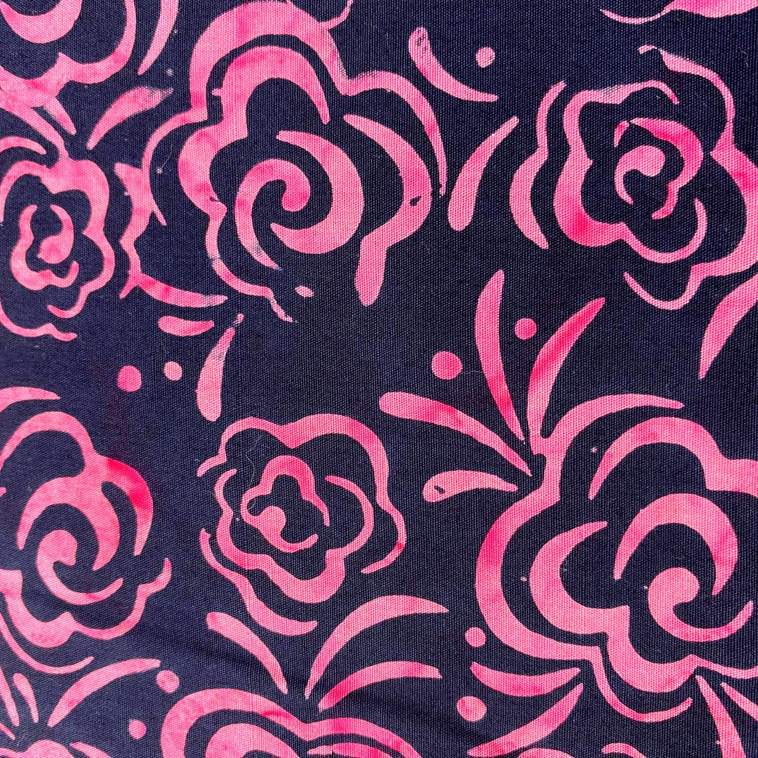 New Pre-washed Wilmington Batik Rose Cotton Fabric by the Half Yard ...