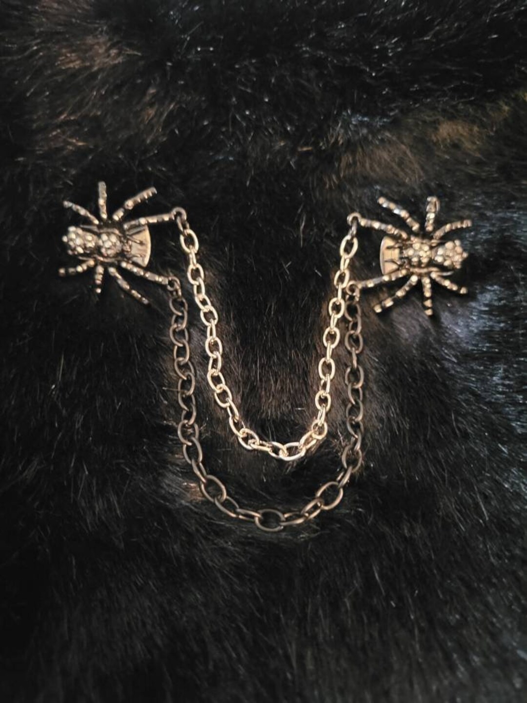 Cloak Clasps Spiders color Silver/black/clear - Etsy