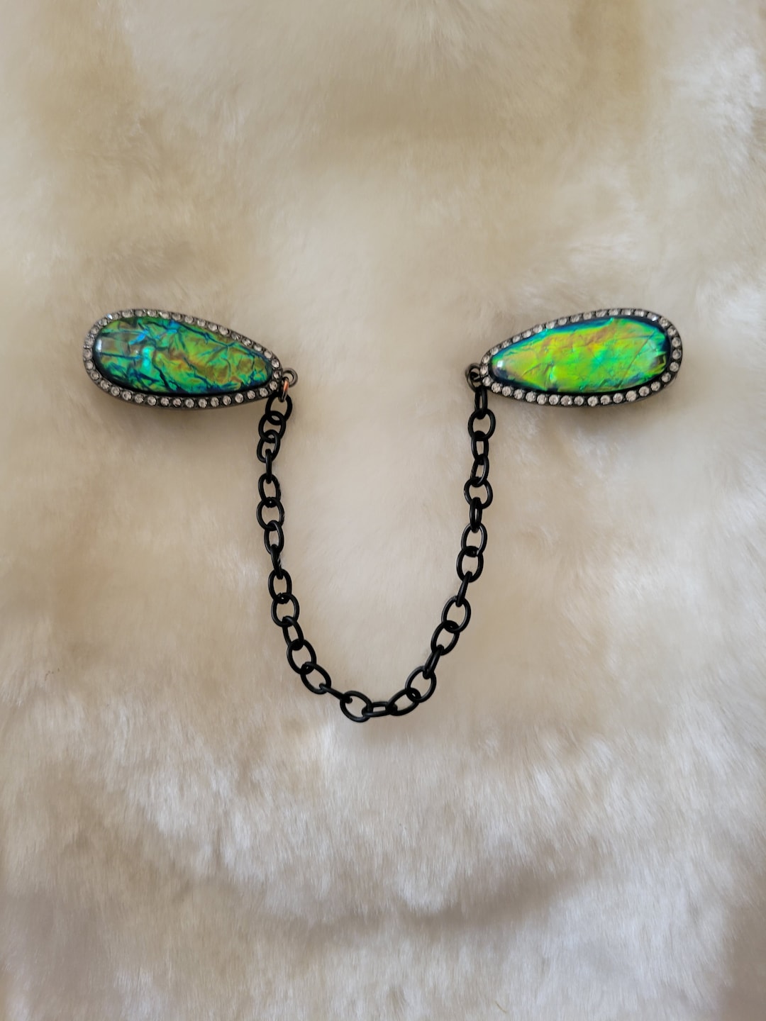 Cloak Clasps- Long Teardrop (colors- Gun Metal/silvers/black/clear/blue ...