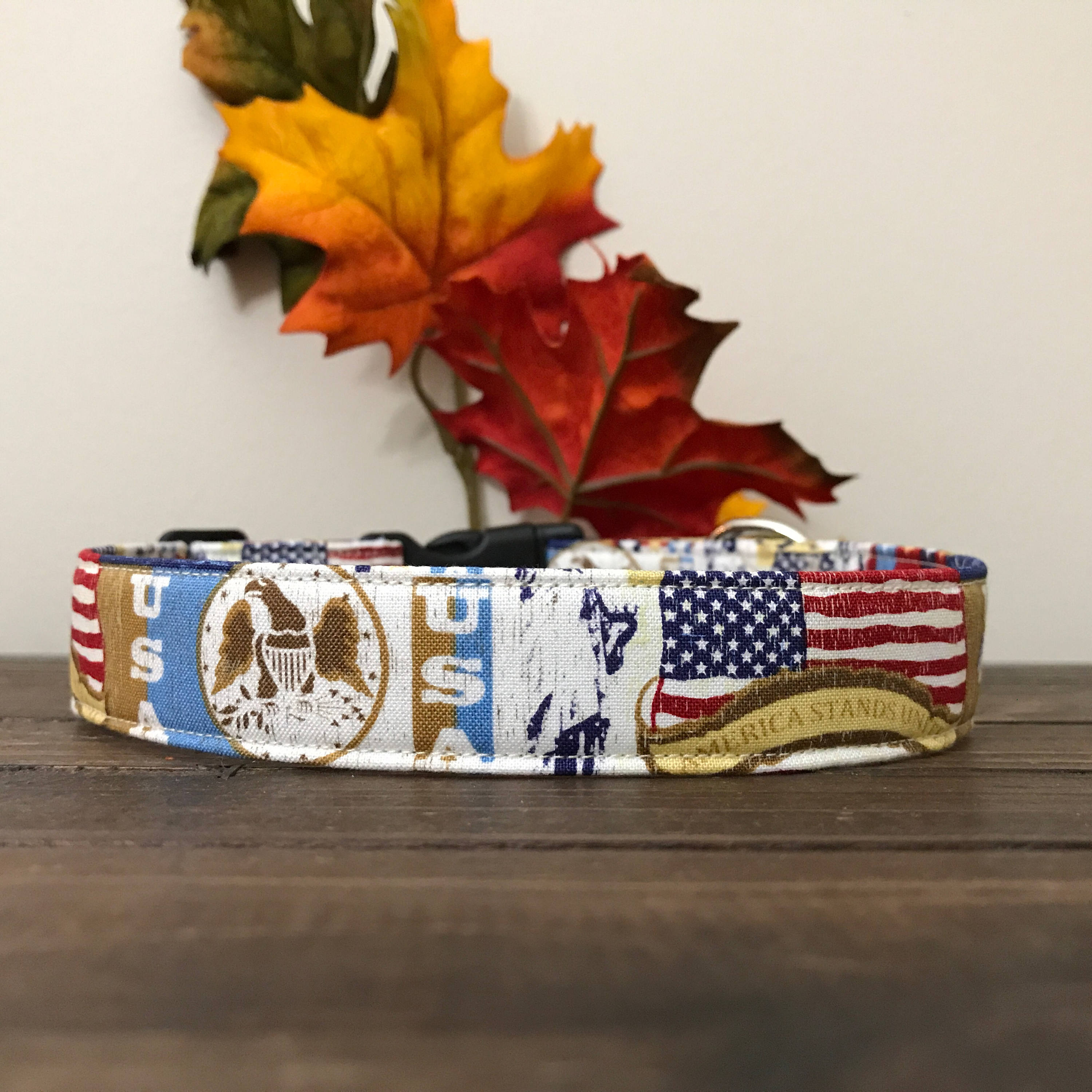 Dog Collar, Patriotic Dog Collar, American Dog Collar, American Gold ...