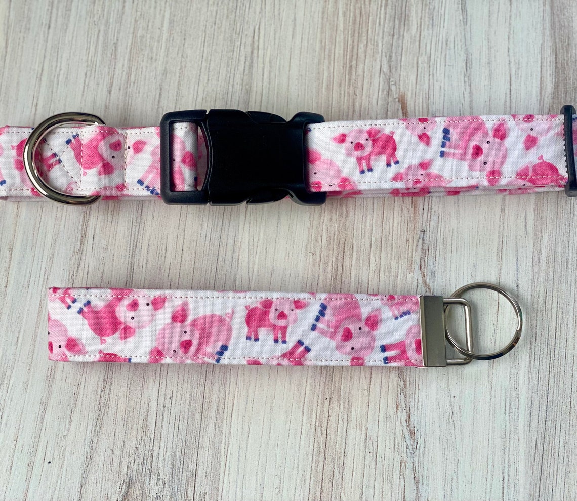 Dog Collar, Collar With Flower, Collar With Bow, Farm, Pig, Hog, Black ...