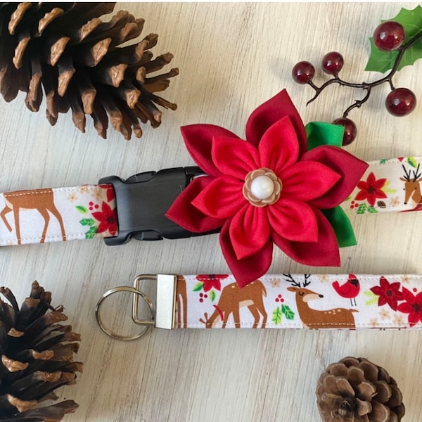 Christmas Dog Collar With Flower - Etsy