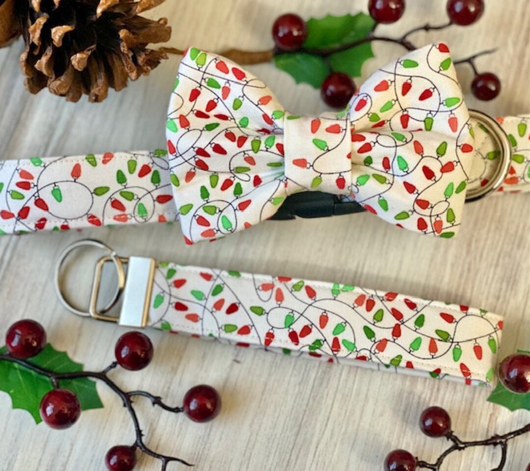 Dog Collar, Christmas, Bow, Bow Tie, Christmas Lights, Lights, Bright ...