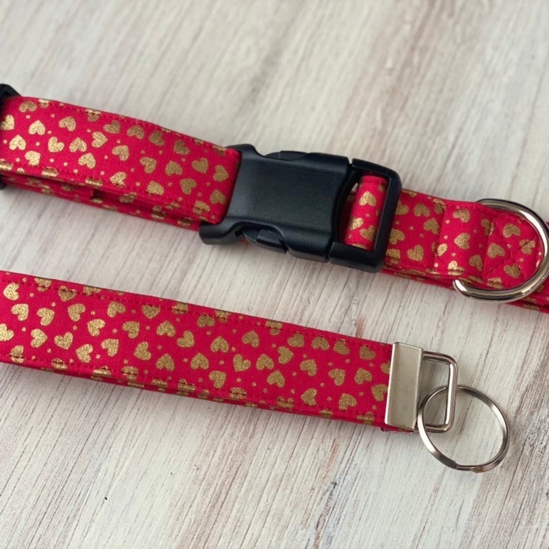 Dog Collar, Metallic, Shiny, Gold, Gold Flake, Dot, Hearts, Love ...