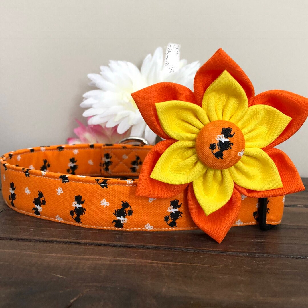 Dog Collar, Retro Dog Collar, Poodle Dog Collar, Dog Collar With Flower ...