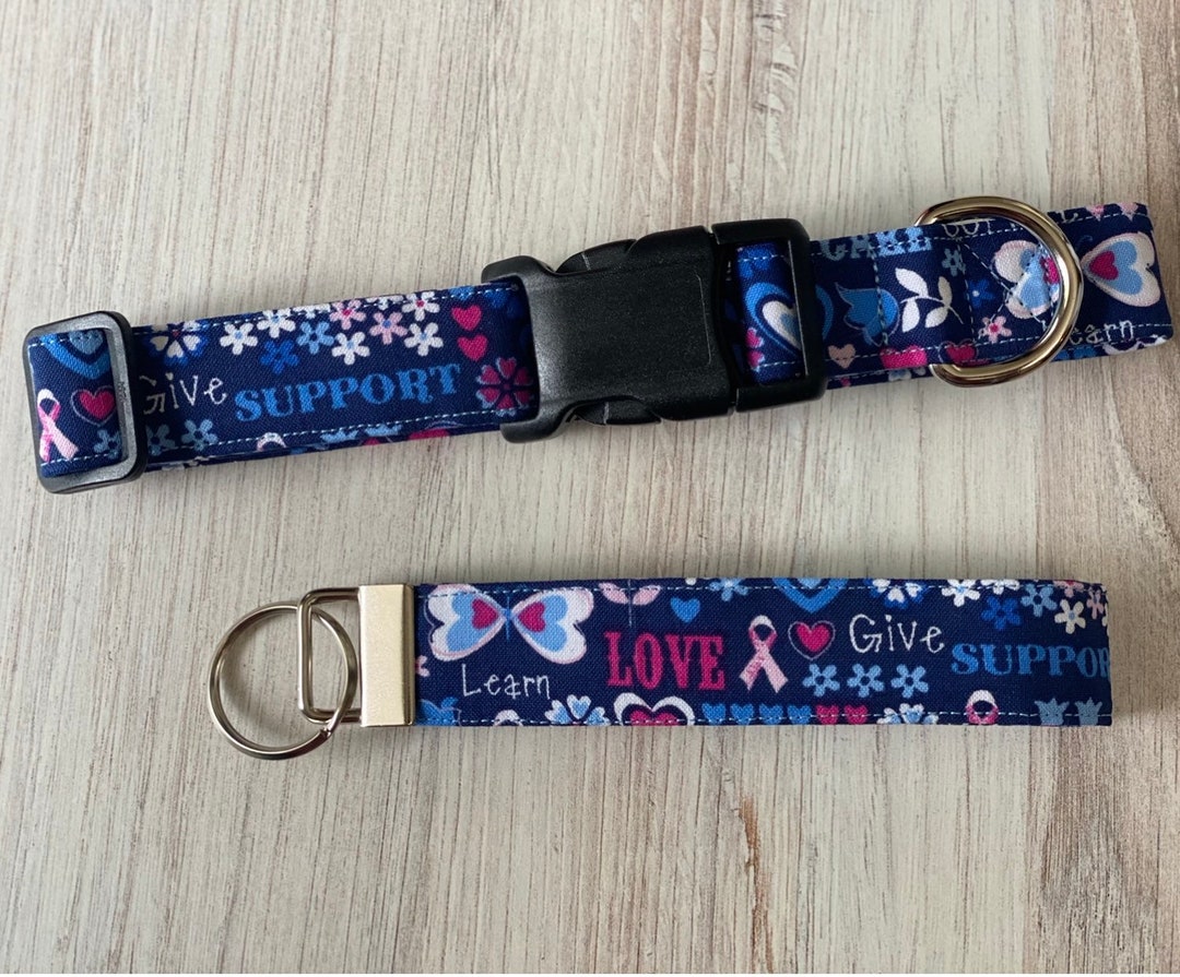 Dog Collar, Pink Ribbon, Survivor, Cancer, Ribbon, Blue, Pink, Support ...