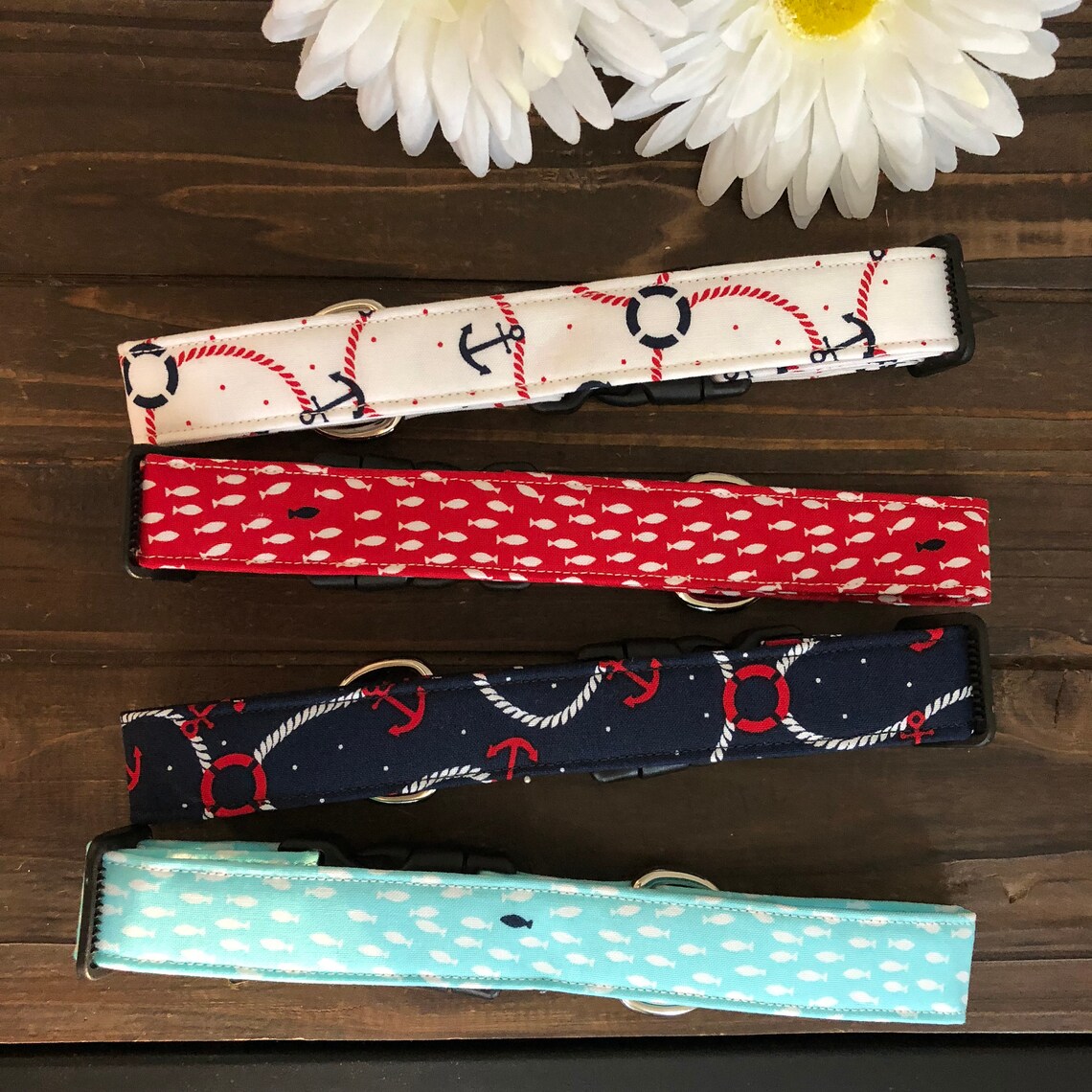 Dog collar nautical dog collar ocean dog collar fish dog | Etsy