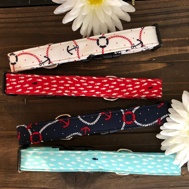 Dog Collar Nautical Dog Collar Ocean Dog Collar Fish Dog - Etsy