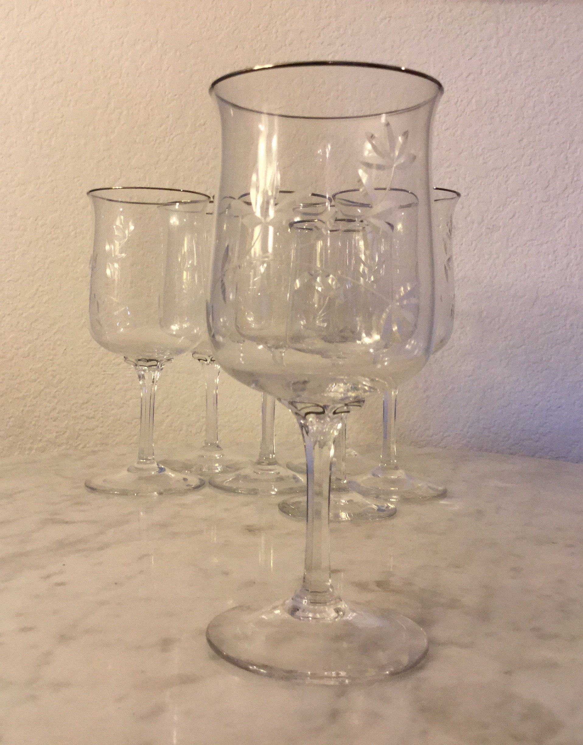 Vintage Gorgeous Lenox Fine Crystal "wildflower" Pattern. 6 Water ...
