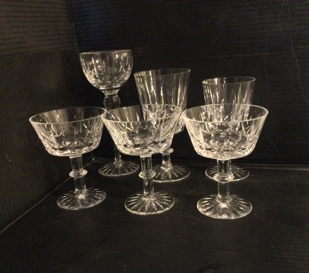 ROYAL BRIERLEY Crystal “ASCOT” 6 Pieces Glassware Set. Water Goblet ...