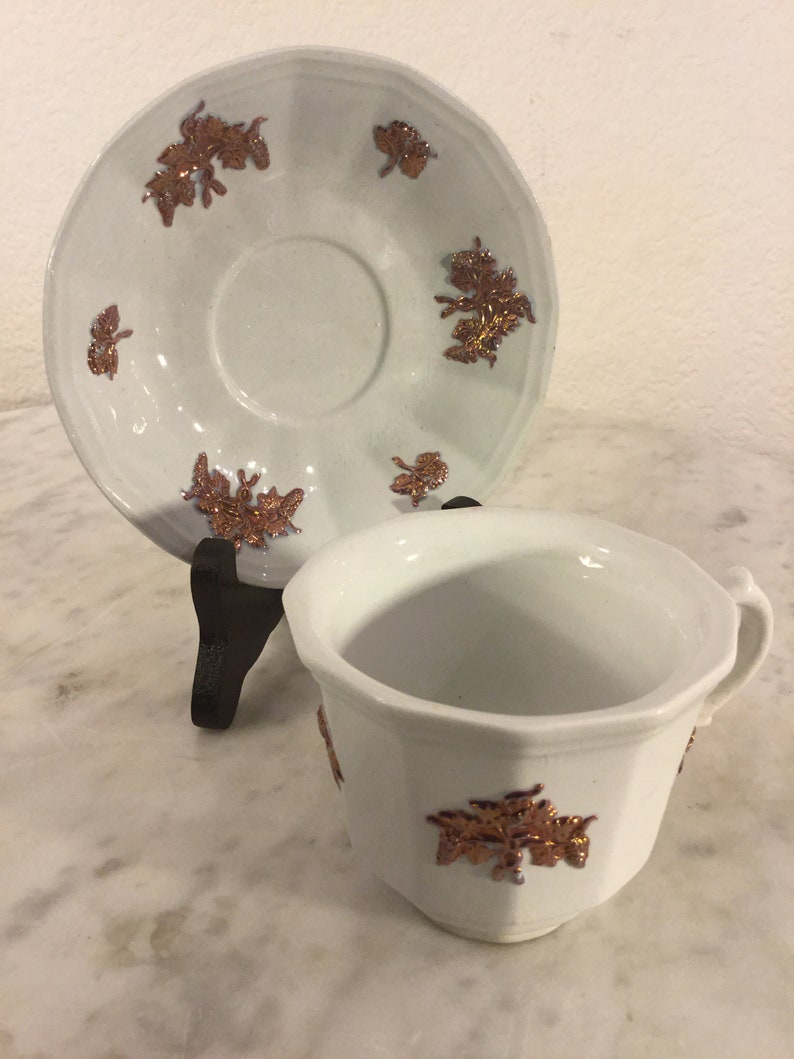 Vintage Antique Edward Walley Ironstone China Cup and Saucer Set ...