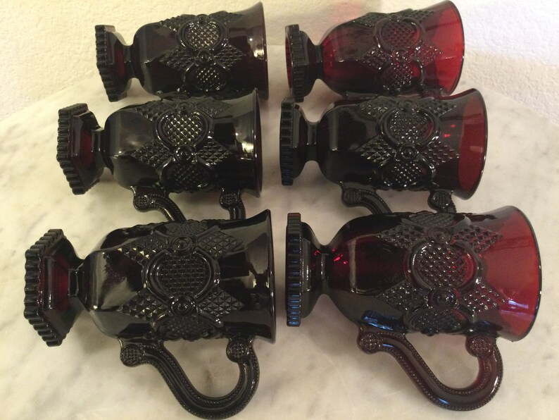 Vintage Stunning Avon cape Cod Ruby Red Set of Six - Etsy